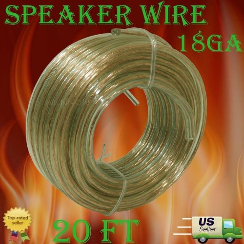 WennoW "20 Ft 18 GA Speaker Wire (Connects Speakers to Amplifier ...