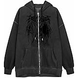 Xdwszmd Rhinestone Skull Skeleton Streetwear Oversized Hoodie Women Jacket Harajuku Streetwear ...