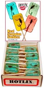 Hotlix SCORPION-Sucker Insect Candy Lollipop Sucker BLUEBERRY FLAVOR 36 ...