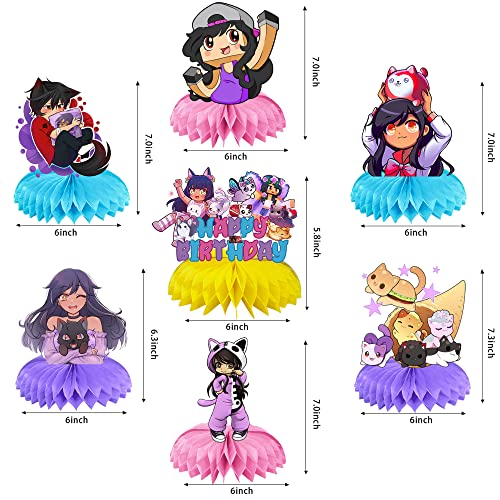 Aphmau Birthday Party Decorations, 7Pcs Aphmau Gaming Cat Theme Party ...