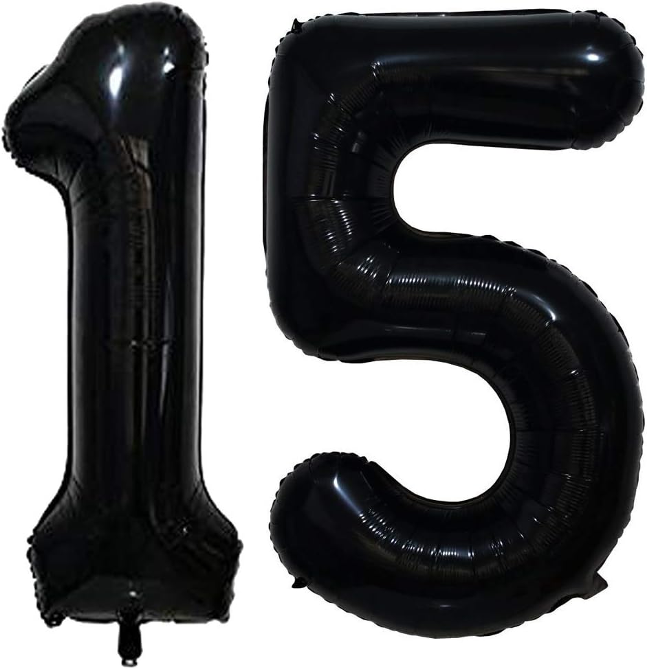 Amazon.com: Tellpet Number 15 Balloons, 15th Birthday Party Decorations ...