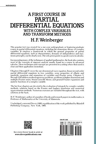 A First Course in Partial Differential Equations: with Complex Variables and Transform Methods ...
