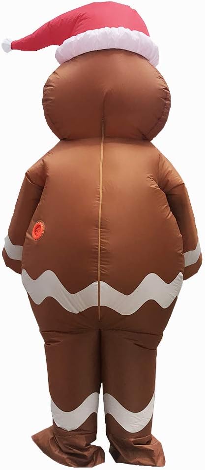 eLUUGIE Inflatable Costume Ginger Man Christmas Costume Blow Up ...
