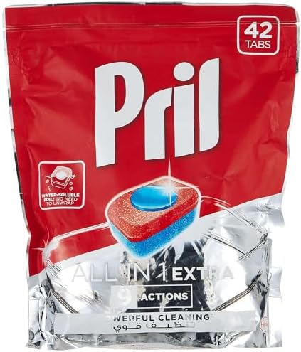 Pril All In 1 Automatic Dishwashing Tabs (42 Tabs), Faster Dissolving ...