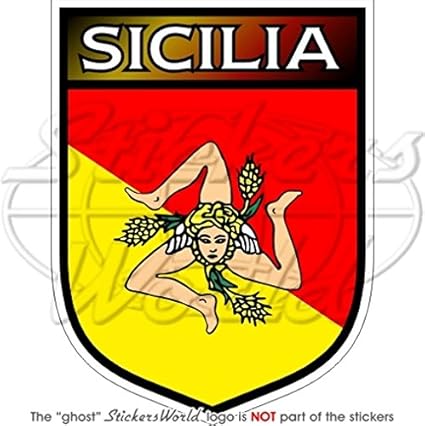 SICILY Sicilian Shield Italy SICILIA Italian 100mm (4") Vinyl Bumper ...