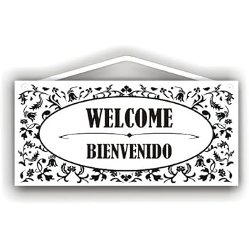 Amazon.com: MySigncraft Welcome Bienvenido - Bilingual sign: Home & Kitchen