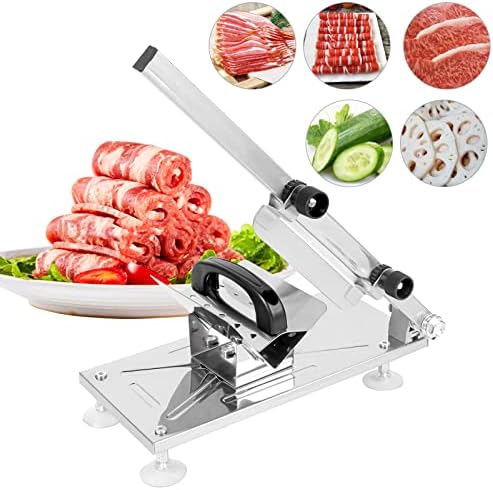 Manual Frozen Meat Slicer,WOOW DEPOT Stainless Steel Deli Meat Cutter ...