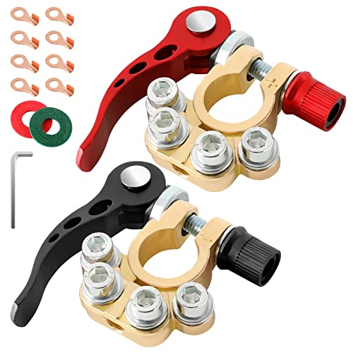 Battery Terminal Connectors, Huazu 4 Way Car Battery Terminal Quick ...