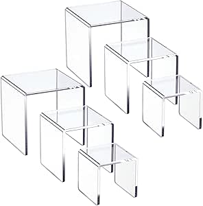 Amazon.com: HIIMIEI Clear Acrylic Display Risers 2 Sets, 3-Tier Risers ...