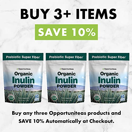 Opportuniteas Organic Inulin Powder - Prebiotic Fiber Made from Blue ...