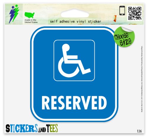 Amazon.com: Handicap Parking Sign Car Sticker Indoor Outdoor 4" x 4 ...