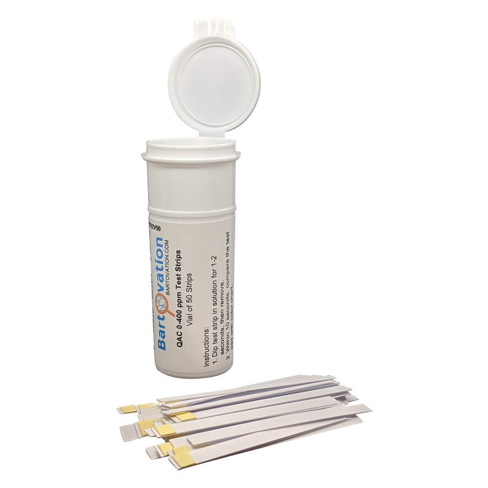 Vial of 50 Plastic Strips Restaurant Quaternary Ammonium Sanitizer Test ...