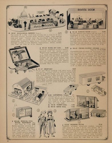 1962 Toy Ad Zoo Doxie Dachshund Barnyard Dollhouse TV - Original Print ...