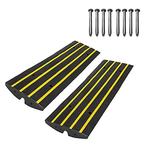 Speedmax Driveway Curb Ramps 2.5 Inch High 2 Pack Heavy Duty Rubber Car ...