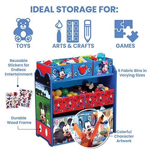 Delta Children Disney Mickey Mouse 6 Bin Design And Store Toy Organizer ...