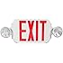 Ciata Lighting All LED Decorative Red Exit Sign & Emergency Light Combo ...