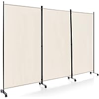 Amazon.com - Giantex 3 Panel Folding Room Divider with Rollers White ...