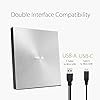 ASUS SDRW-08U9M-U/SIL 13mm External DVD Writer, Compatible with USB 2.0 ...