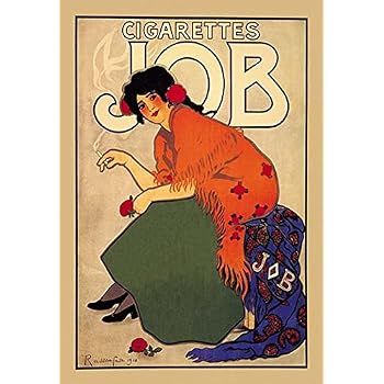 Amazon.com: Alphonse Mucha Job Cigarette Paper Art Print Poster 24x36 ...