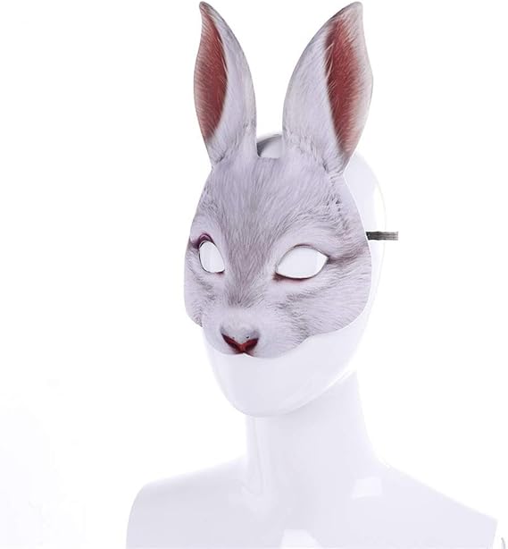 Halloween Party Adult Costume Half Mask Rabbit Mask Bunny Costume ...