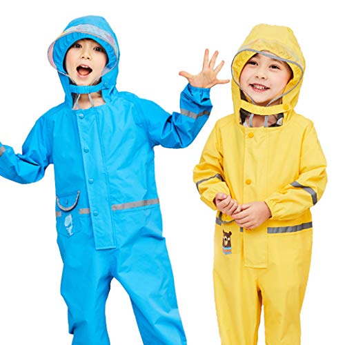 Toddler Rain Suit Baby Rain Suit with Hood Waterproof Coverall One Piece Rain Suit Kids Muddy ...