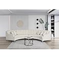 Amazon.com: Legend Vansen L Semicircle Velvet Sofa 141.34” Oversized Sectional Curved Sofa for ...