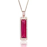 Amazon.com: Kim Carrey 18K Rose Gold Women's Necklace | Natural Stone Gem Necklaces for Women ...