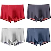 Evankin Mens Ice Silk Underwear with Bulge Pouch Breathable Cool Boxer ...