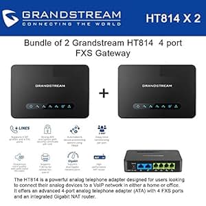 Amazon.com: Bundle of 2 Grandstream HT814 4 port FXS Gateway with ...