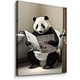Amazon.com: AllBlue Funny Panda Bathroom Art Wall Decor, Cute Bathroom ...