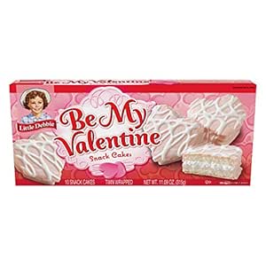 Little Debbie Valentine Cakes (Vanilla), 1 Box, 5 Twin Wrapped Vanilla ...