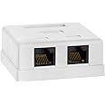 Amazon.com: Cmple - 2 Port Cat5e Surface Mount Box, RJ45 Cat5 Dual Port ...