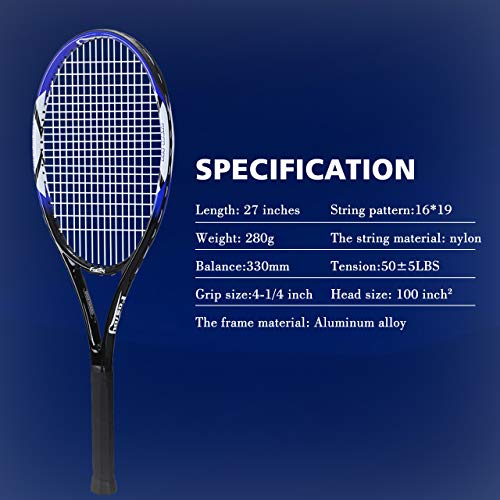 Fostoy Adult Recreational Tennis Racket, 27 inch Tennis Racquet with ...
