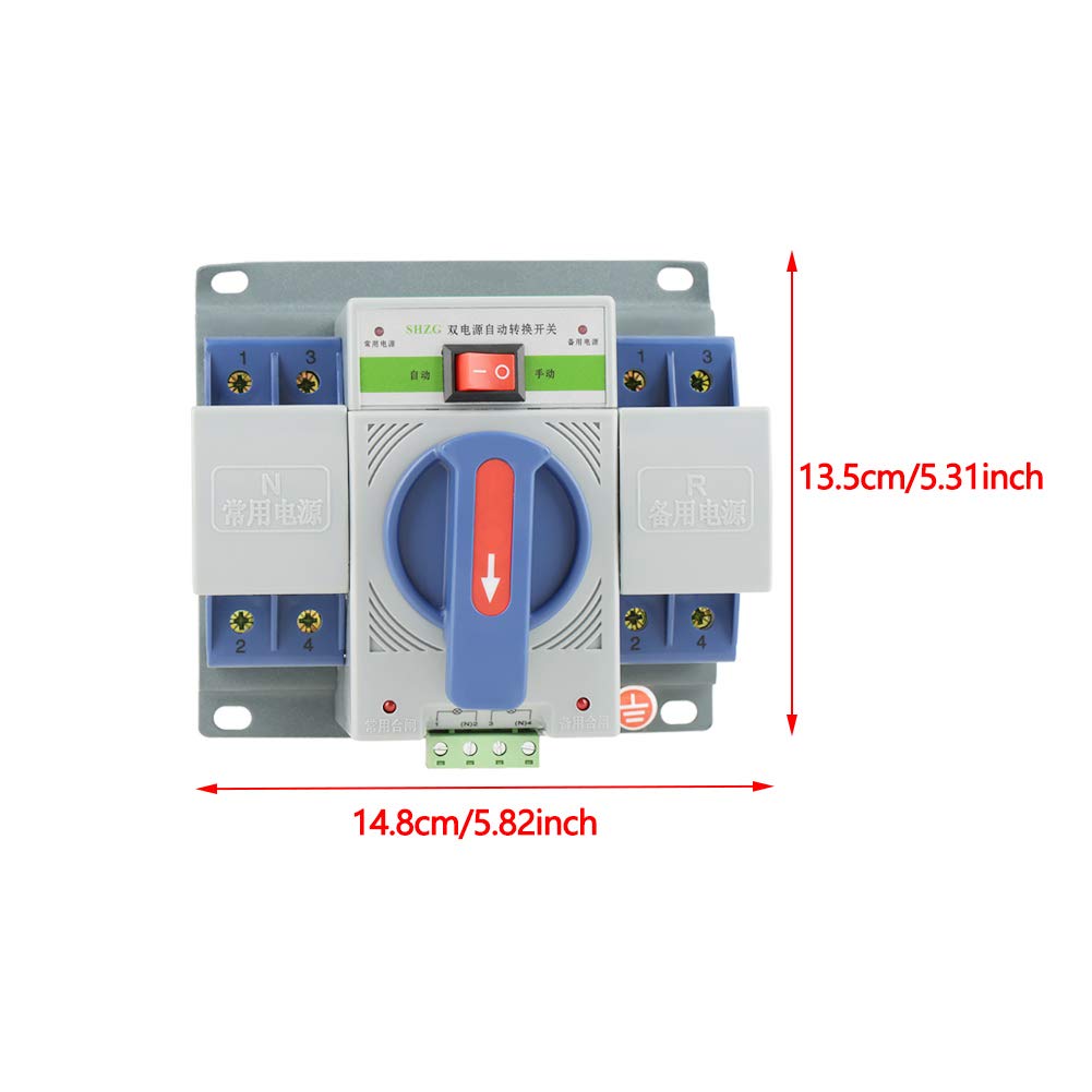 220V 63A 2P Mini Dual Power Automatic Transfer Switch Circuit Breaker ...