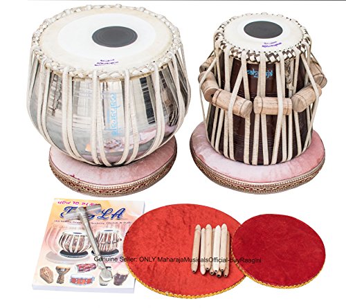 Buy Maharaja Musicals Tabla Set, Classic Brass Tabla Drums, Brass Bayan ...