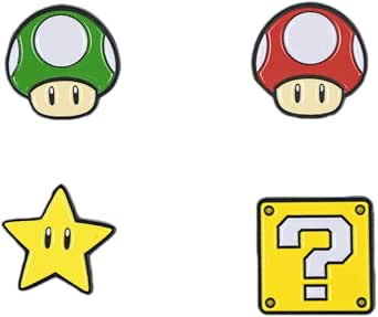 Amazon.com: Super Mario Bros Power Ups Enamel Lapel Pin Set Question ...