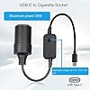 SUTNSCW USB C Male to 12V Adapter, USB to Car Cigarette Lighter Socket Converter Cable (2-Pack ...