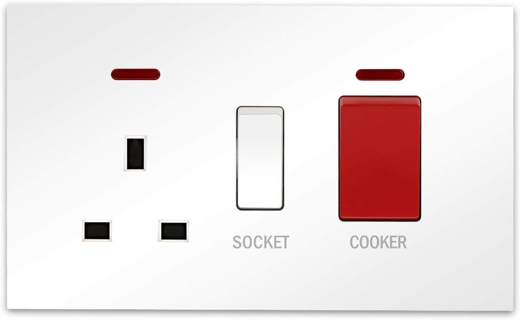 Double Pole Switched Cooker Control Unit with Power Indicator and ...