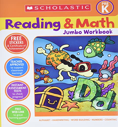 Amazon.com: Scholastic Pre-K Reading & Math Jumbo Workbook ...