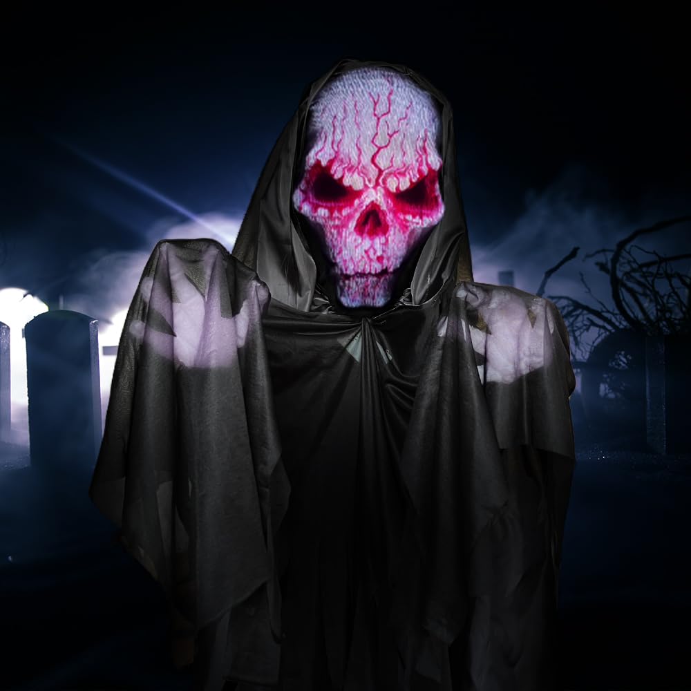 YOKUJITI 72" Halloween Animatronics Hanging Faceless Ghost Outdoor ...