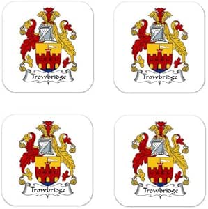 Amazon.com: Trowbridge Family Crest Square Coasters Coat of Arms ...