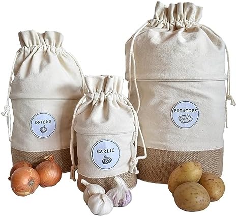 Meraki Home Potato Onion Garlic Storage Containers - Farmhouse Kitchen ...
