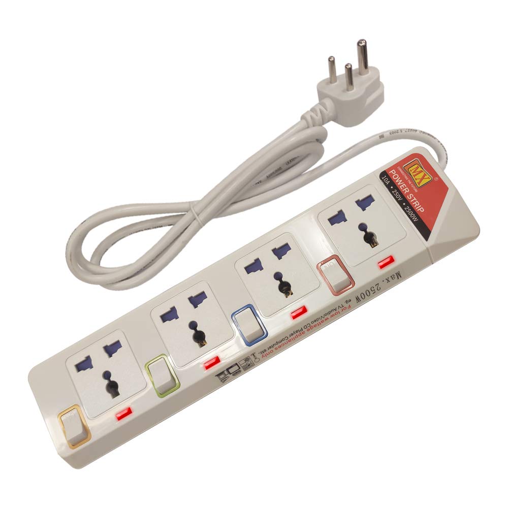 Amazon.in: Buy MX Surge Protector Spike Guard with 4 Universal Sockets ...