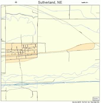 Amazon.com: Large Street & Road Map of Sutherland, Nebraska NE ...