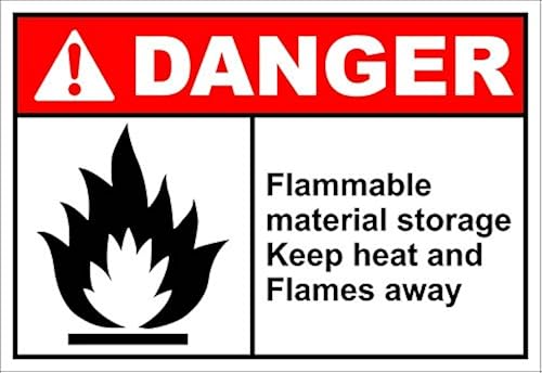 Flammable Material Storage Danger OSHA ANSI Label Decal Sticker in ...