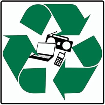 Amazon.com: ComplianceSigns Vinyl Electronics Recycle Symbol Label, 6 x ...