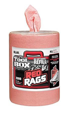 Sellars 70150 Toolbox Z900 Big Grip Refill Red Rags, 12" Length x 10 ...