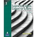 Amazon.com: Learn to Listen, Listen to Learn 1: Academic Listening and ...
