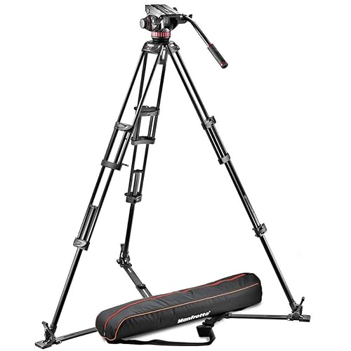 Manfrotto Tripod with 502 Fluid Video Head, Aluminum, Pro-Video Tripod ...
