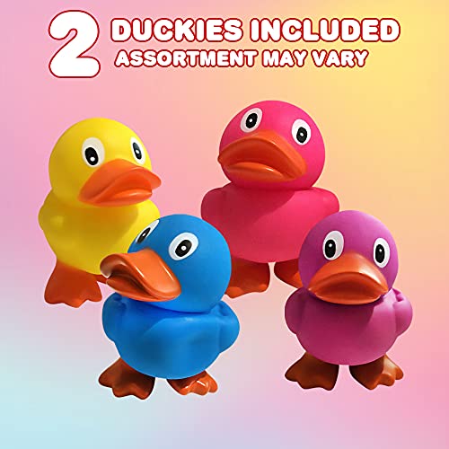 ArtCreativity Squeaky Rubber Duck Toys, Set of 2, Giant 5.25 Inch ...